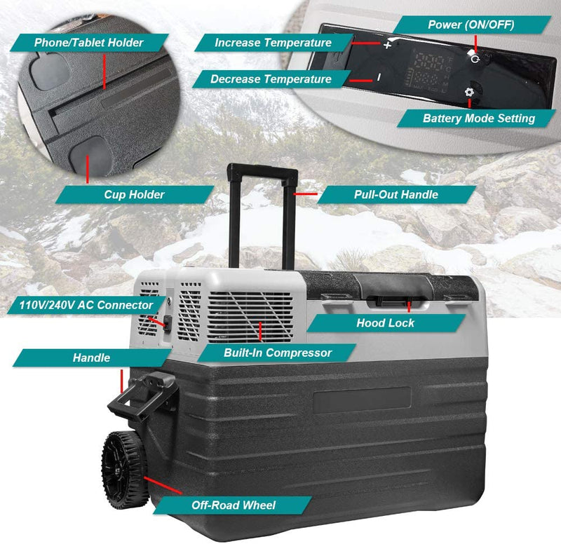 GlareWheel – Glarewheel Electric Cooler Iceless Portable Refrigerator 40L