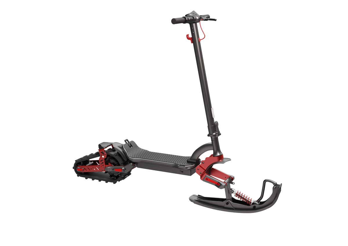GlareWheel ES-S15 All Terrain Electric Scooter with Ski Convert Kit Success
